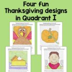 Thanksgiving Mystery Graphing Pictures Four Quadrant and Quadrant I ...