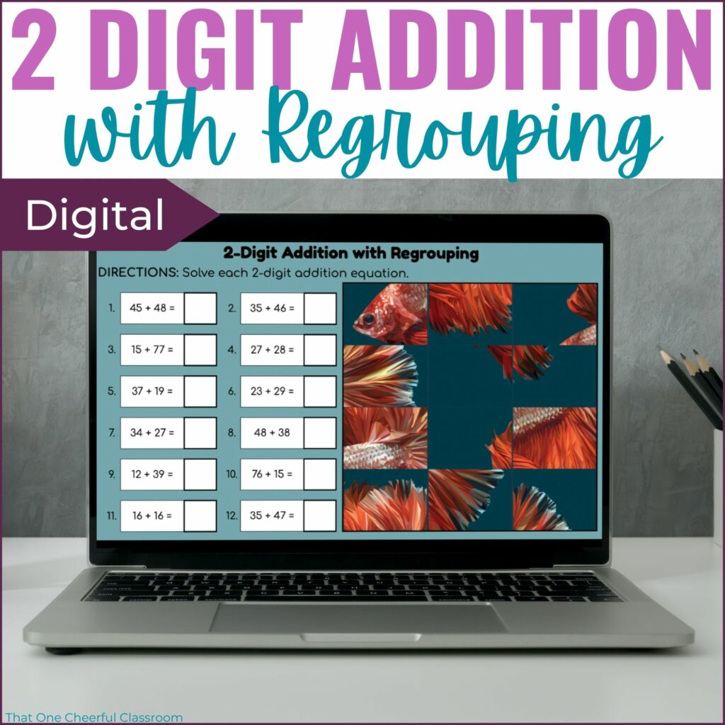 2 Digit Addition with Regrouping Math Scramble Puzzle Pixel Art | Made ...