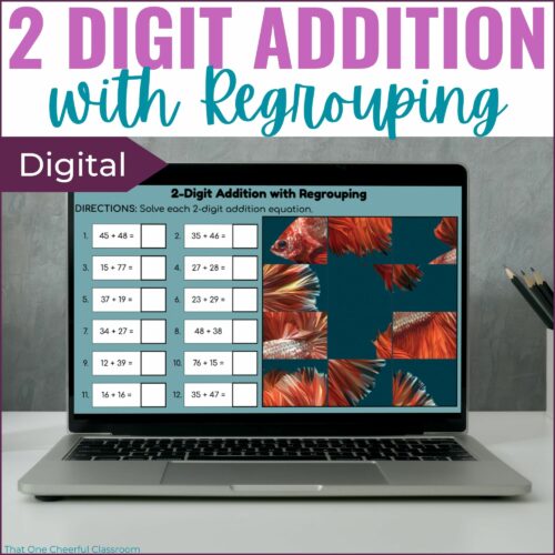 2 Digit Addition with Regrouping Math Scramble Puzzle Pixel Art | Made ...