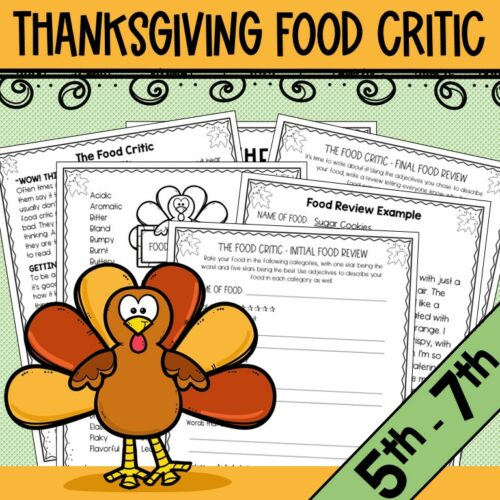 Write Like a Food Critic Food Science Thanksgiving Activity for 5th ...