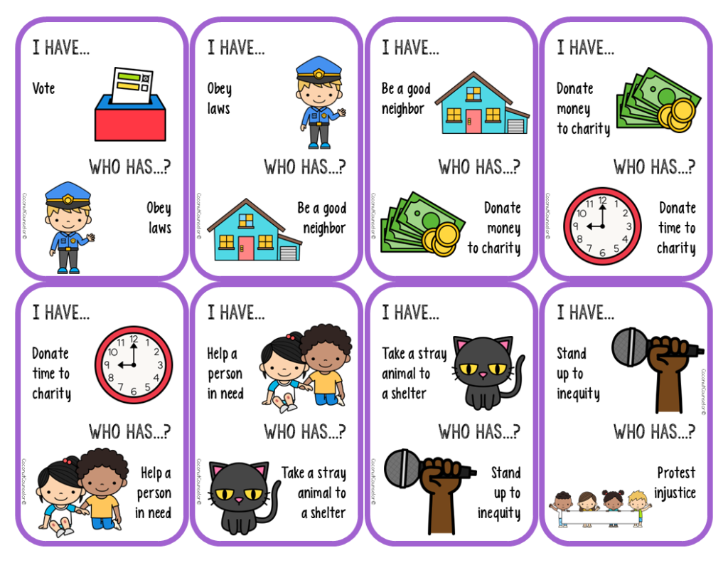 Citizenship I Have, Who Has? Card Game | Made By Teachers