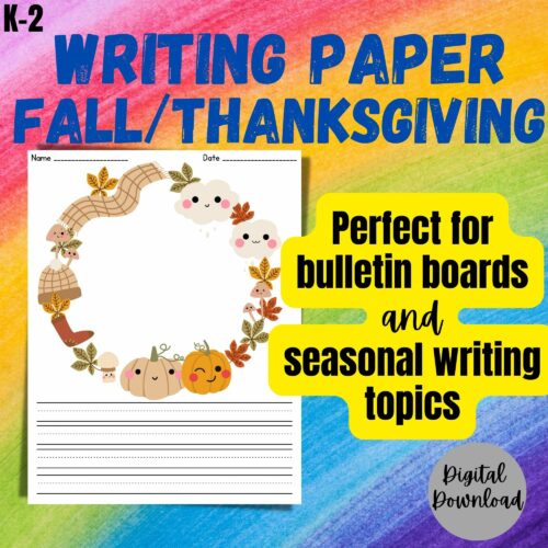 Fall/Thanksgiving Writing Paper for Bulletin Boards | Made By Teachers