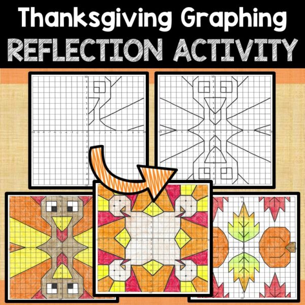 Thanksgiving Symmetry and Reflection Coordinate Plane Graphing Picture ...