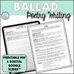 Ballad - Poetry Writing - Poem Writing Form to Guide Process | Made By ...