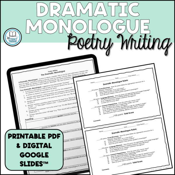 Dramatic Monologue - Poetry Writing - Poem Writing Form to Guide ...