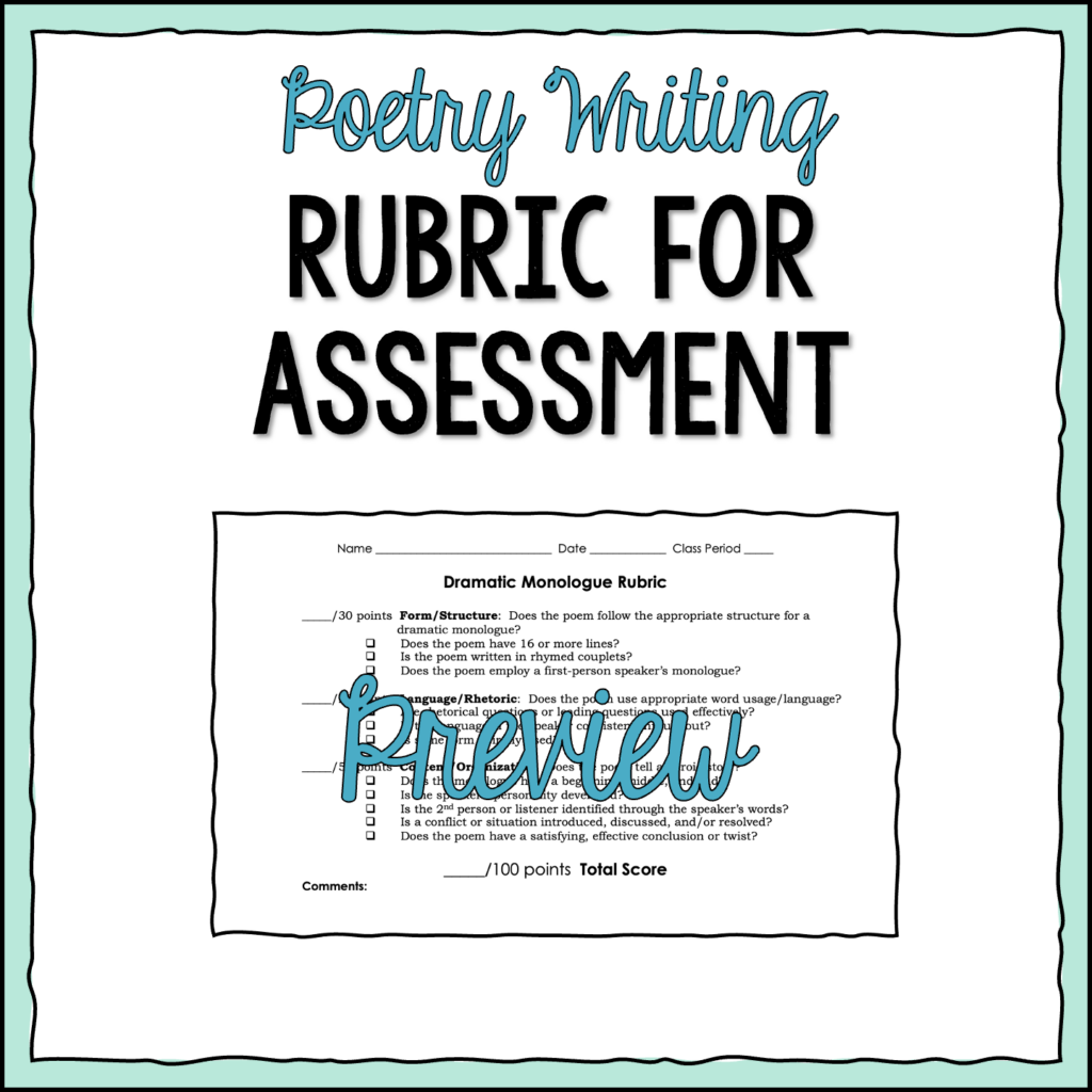 Dramatic Monologue - Poetry Writing - Poem Writing Form to Guide ...