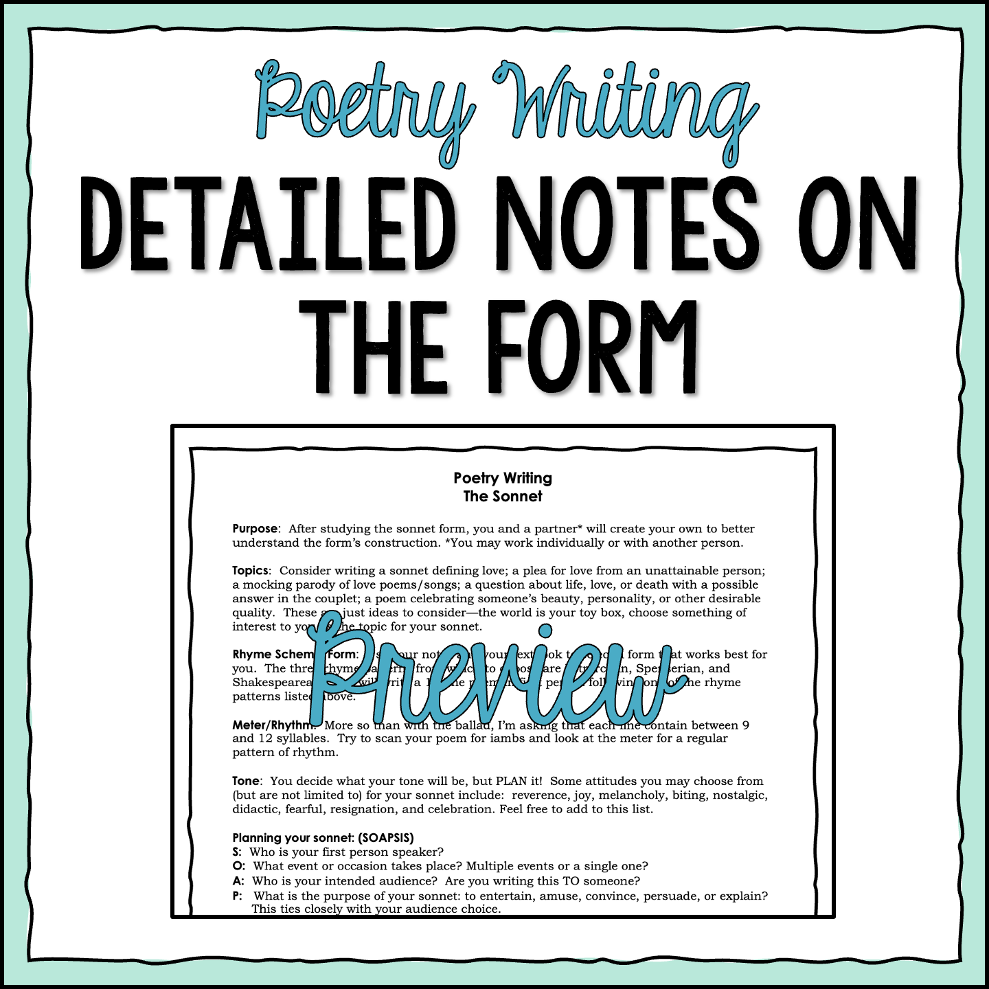 Sonnet - Shakespearean & Petrarchan - Poetry Writing | Made By Teachers
