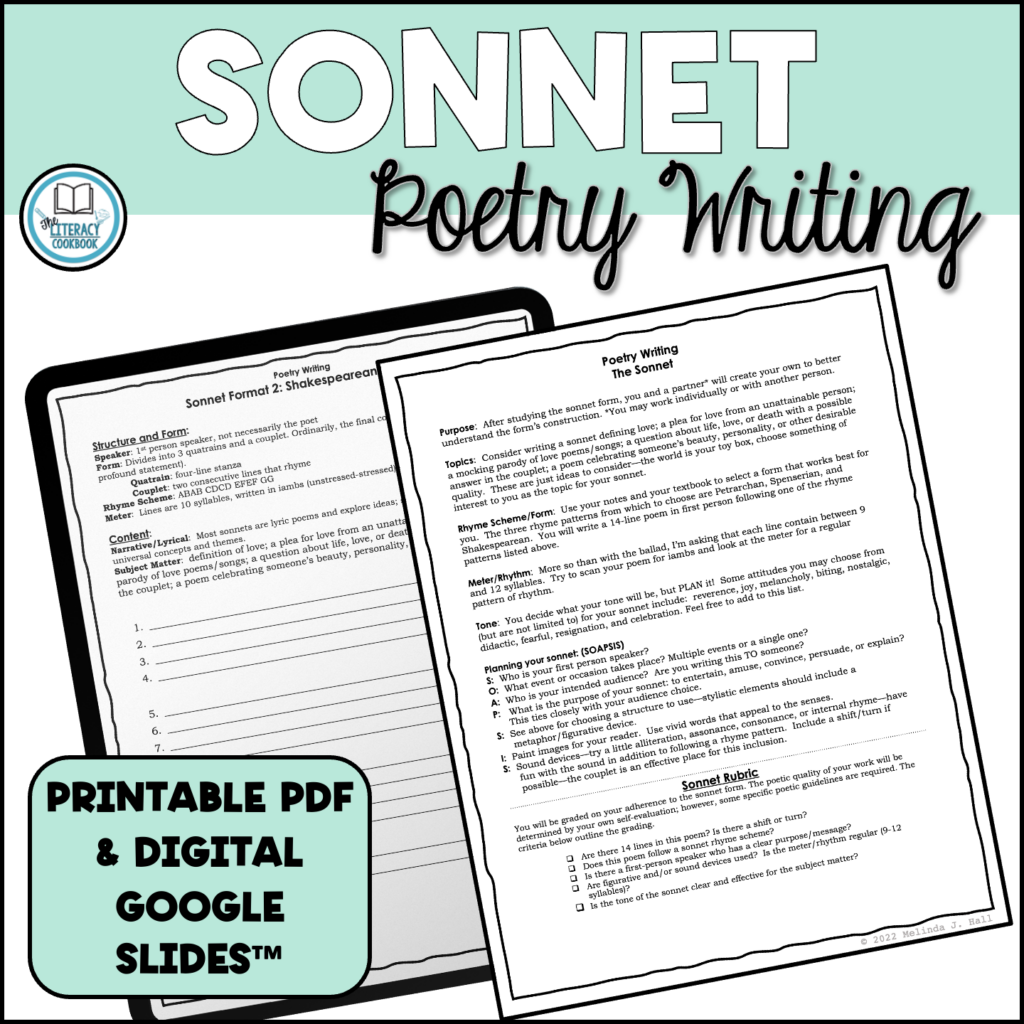 Sonnet - Shakespearean & Petrarchan - Poetry Writing | Made By Teachers