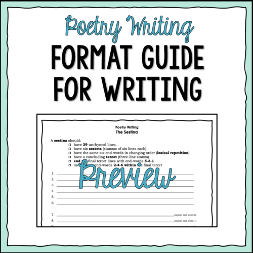 Sestina - Poetry Writing - Poem Writing Form to Guide Process - Made By ...