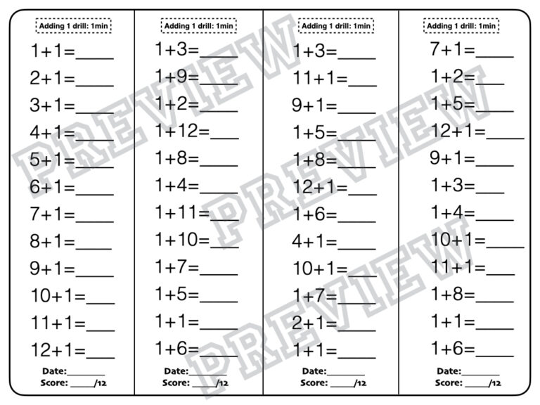 FREE Timed One Minute Addition Drill | Made By Teachers