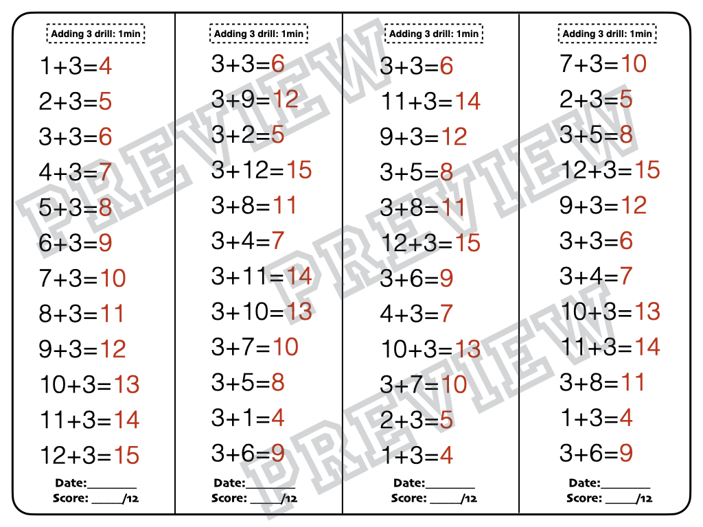 FREE Timed One Minute Addition Drill | Made By Teachers