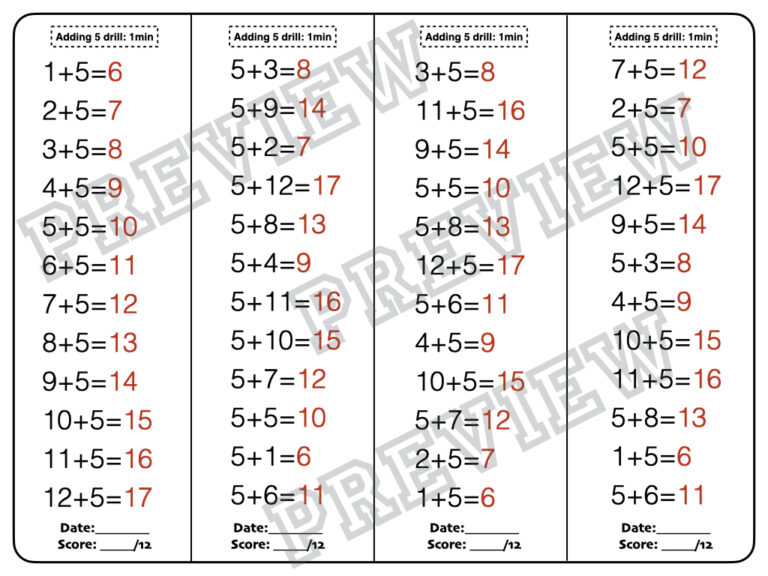 FREE Timed One Minute Addition Drill | Made By Teachers