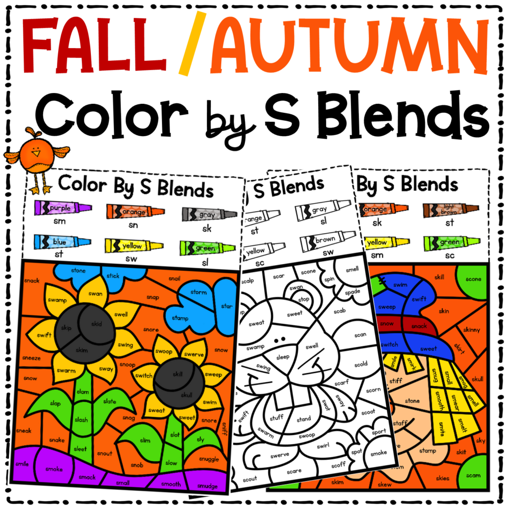 Fall Color by Code S Blends | Made By Teachers