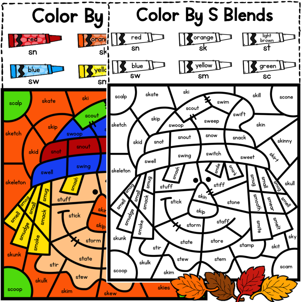 Fall Color by Code S Blends | Made By Teachers