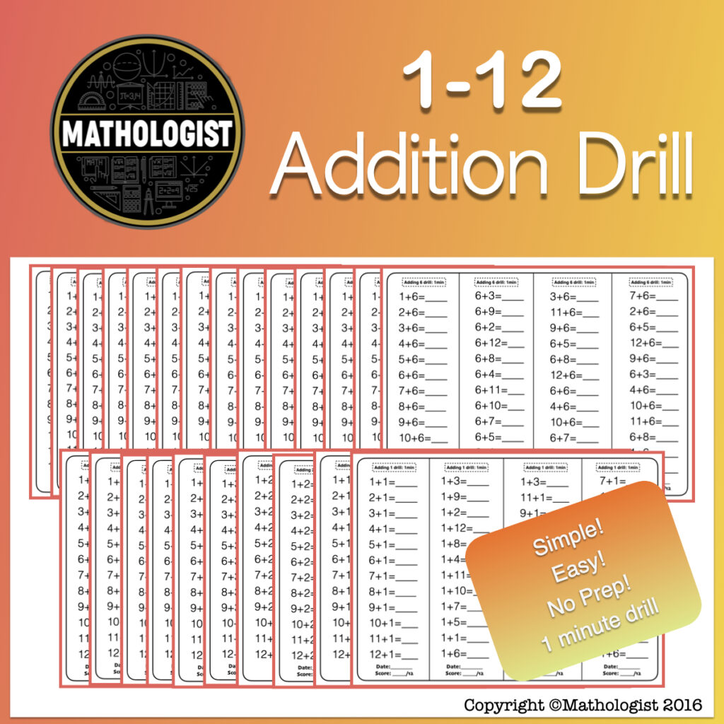 FREE Timed One Minute Addition Drill | Made By Teachers