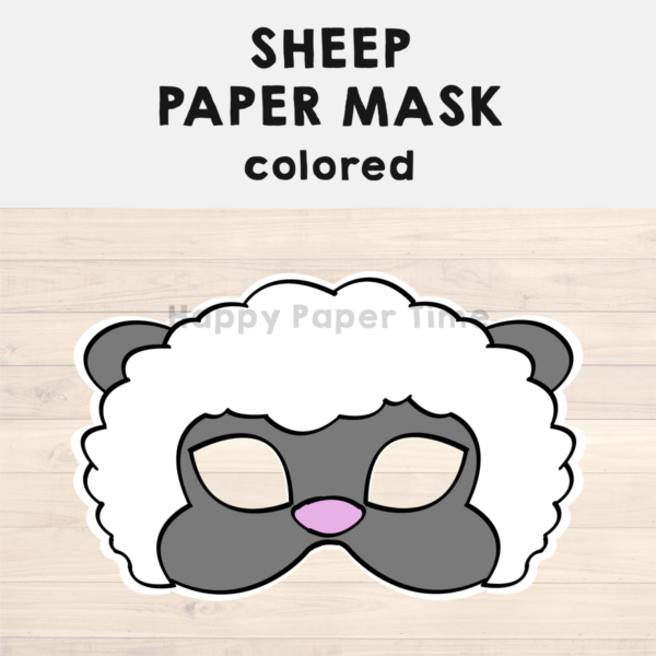 Sheep Paper Mask Printable Farm Animal Craft Activity Costume | Made By ...