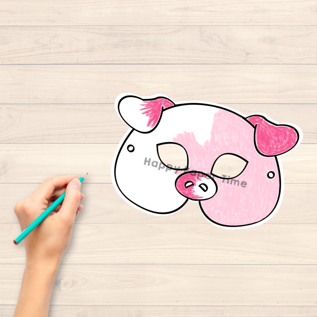 Farm Animal Paper Masks Printable Coloring Craft Activity Costume ...