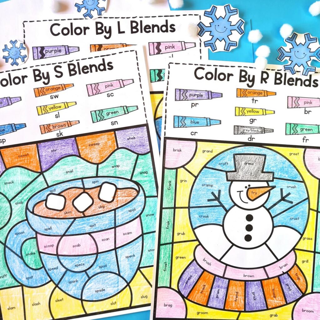Winter Blends Color by Code Bundle | Made By Teachers