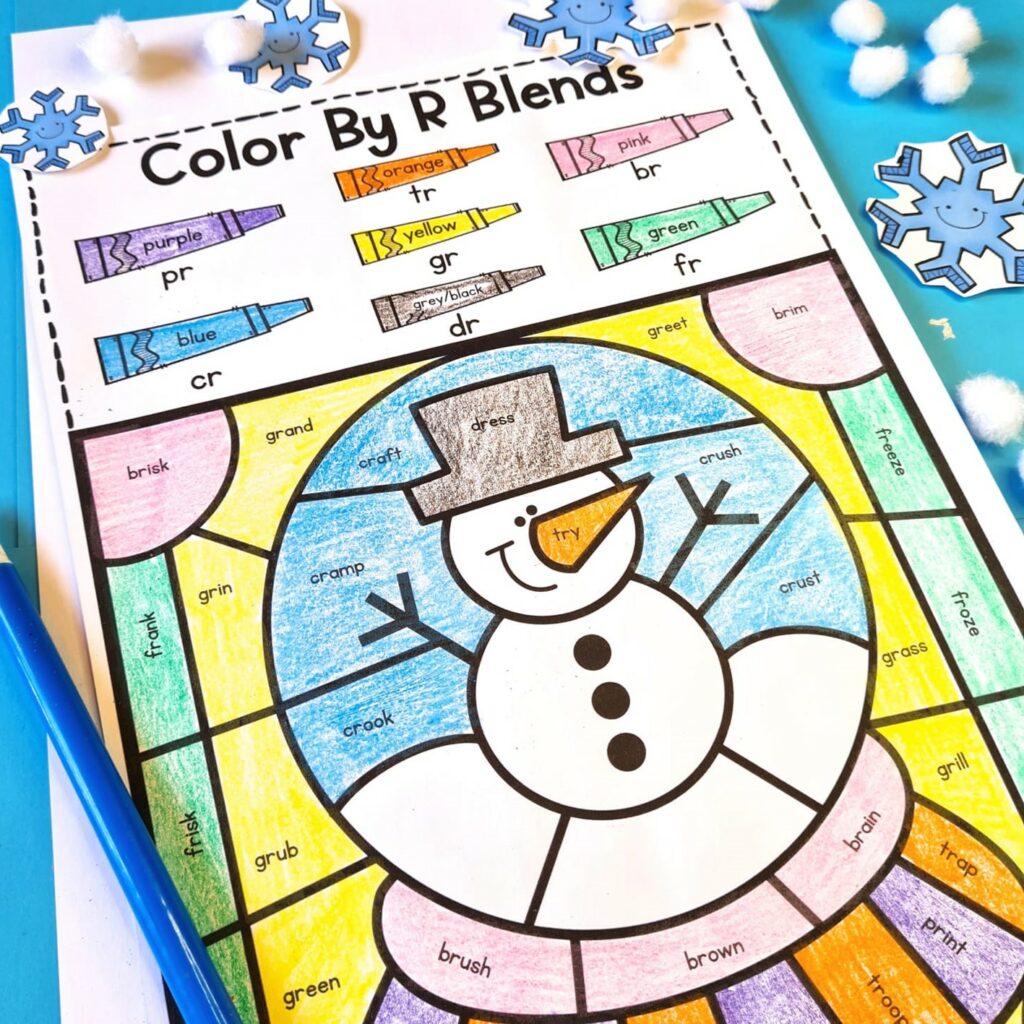 Winter Blends Color by Code Bundle | Made By Teachers