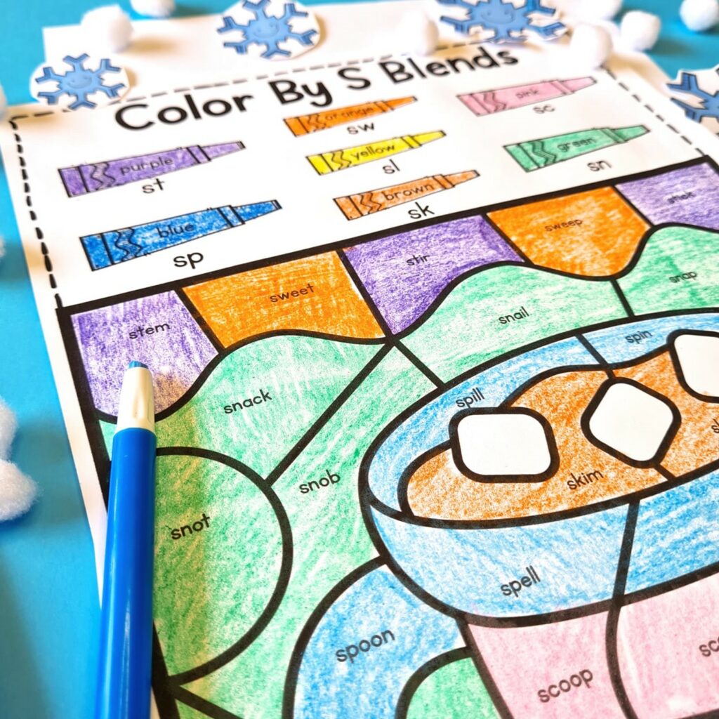 Winter Blends Color by Code Bundle | Made By Teachers