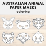 Australian Animal Paper Masks Printable Coloring Craft Activity Costume ...