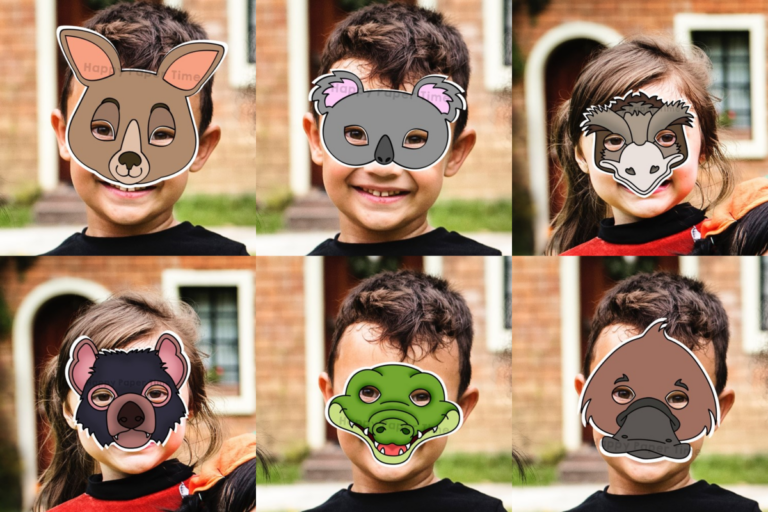 Australian Animal Paper Masks Printable Craft Activity Costume Template ...