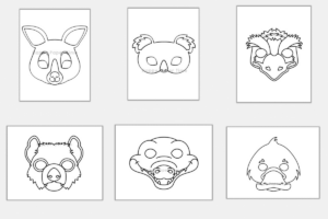 Australian Animal Paper Masks Printable Coloring Craft Activity Costume ...