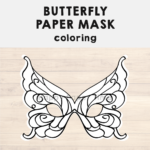 Butterfly Paper Mask Printable Insect Animal Coloring Craft Activity ...