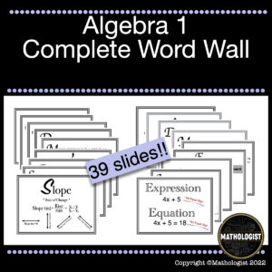Algebra 1 Classroom Complete Word Wall | Made By Teachers