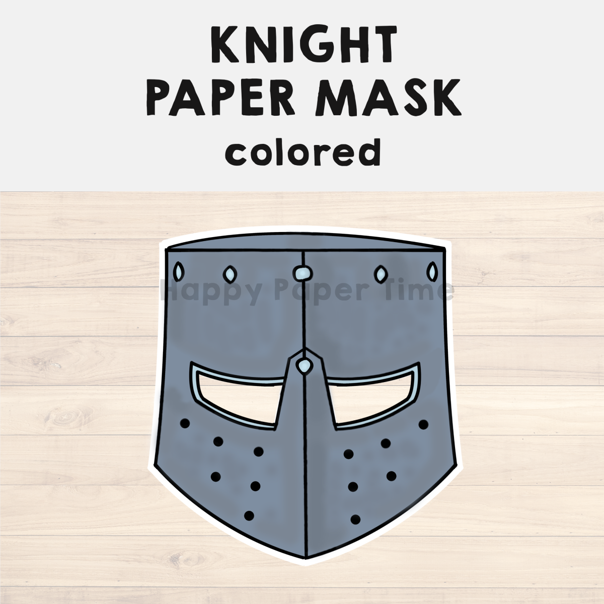 Knight Paper Mask Printable Medieval Craft Activity Costume | Made By ...