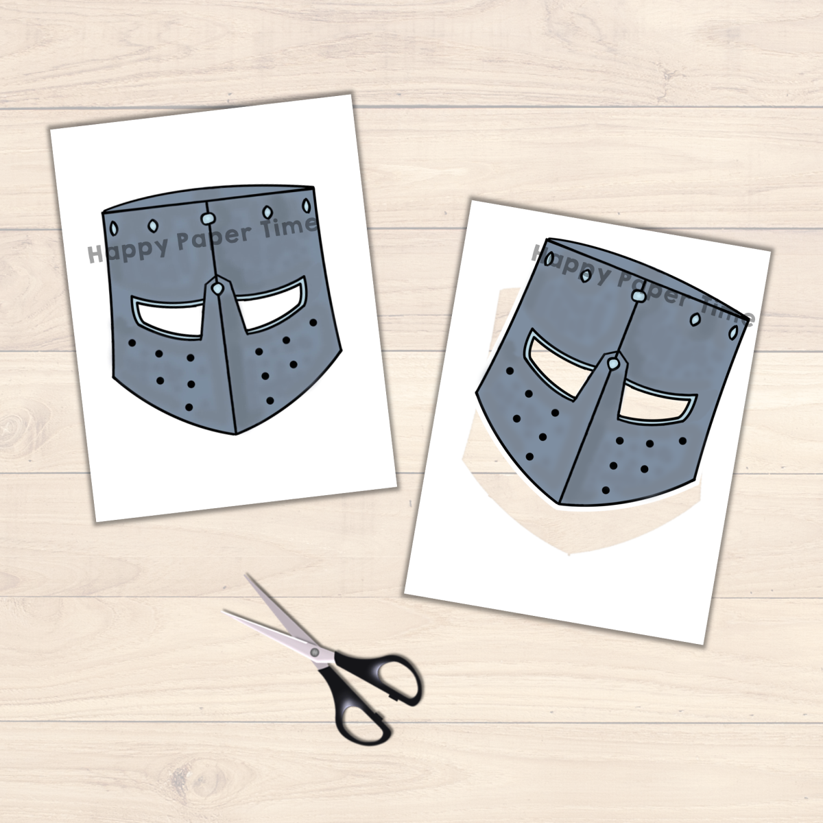 Knight Paper Mask Printable Medieval Craft Activity Costume | Made By ...