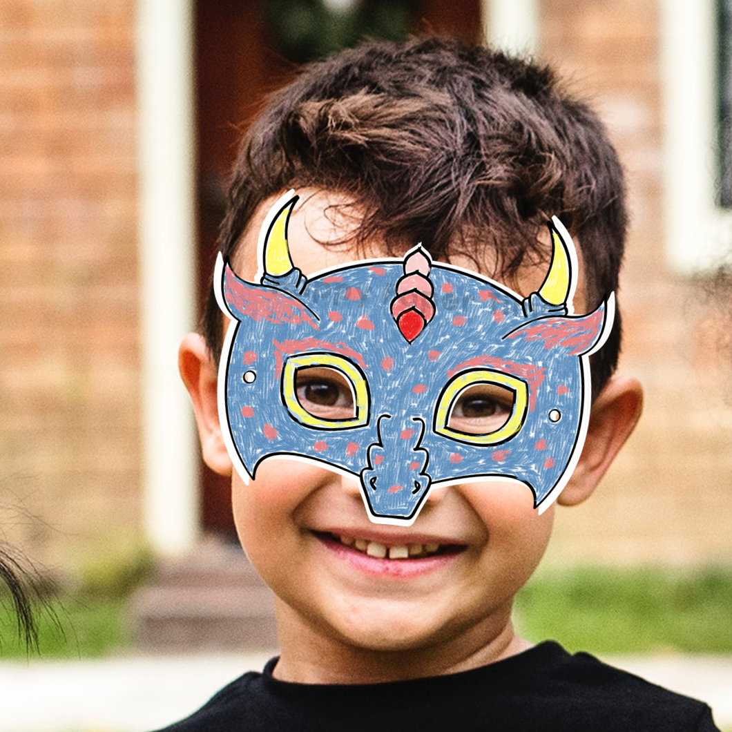 Monster Paper Mask Printable Fairytale Coloring Craft Activity Costume ...