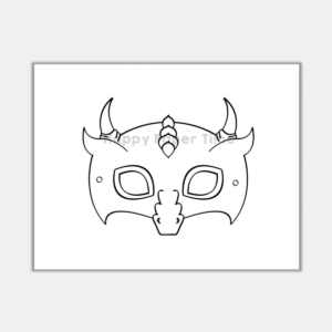 Monster Paper Mask Printable Fairytale Coloring Craft Activity Costume ...