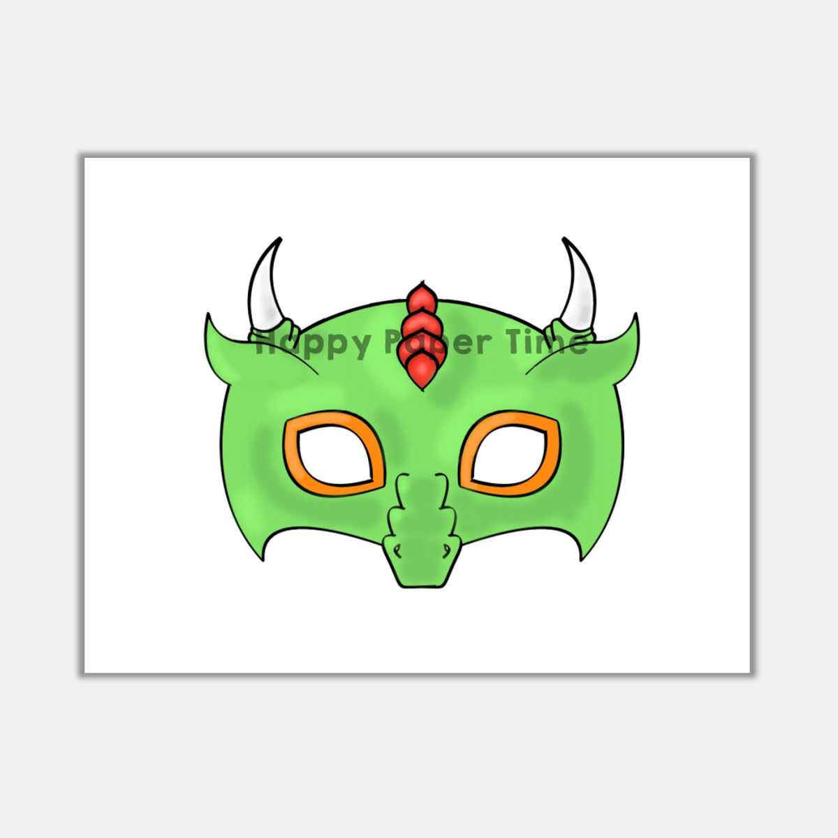 Monster Paper Mask Printable Fairytale Coloring Craft Activity Costume ...