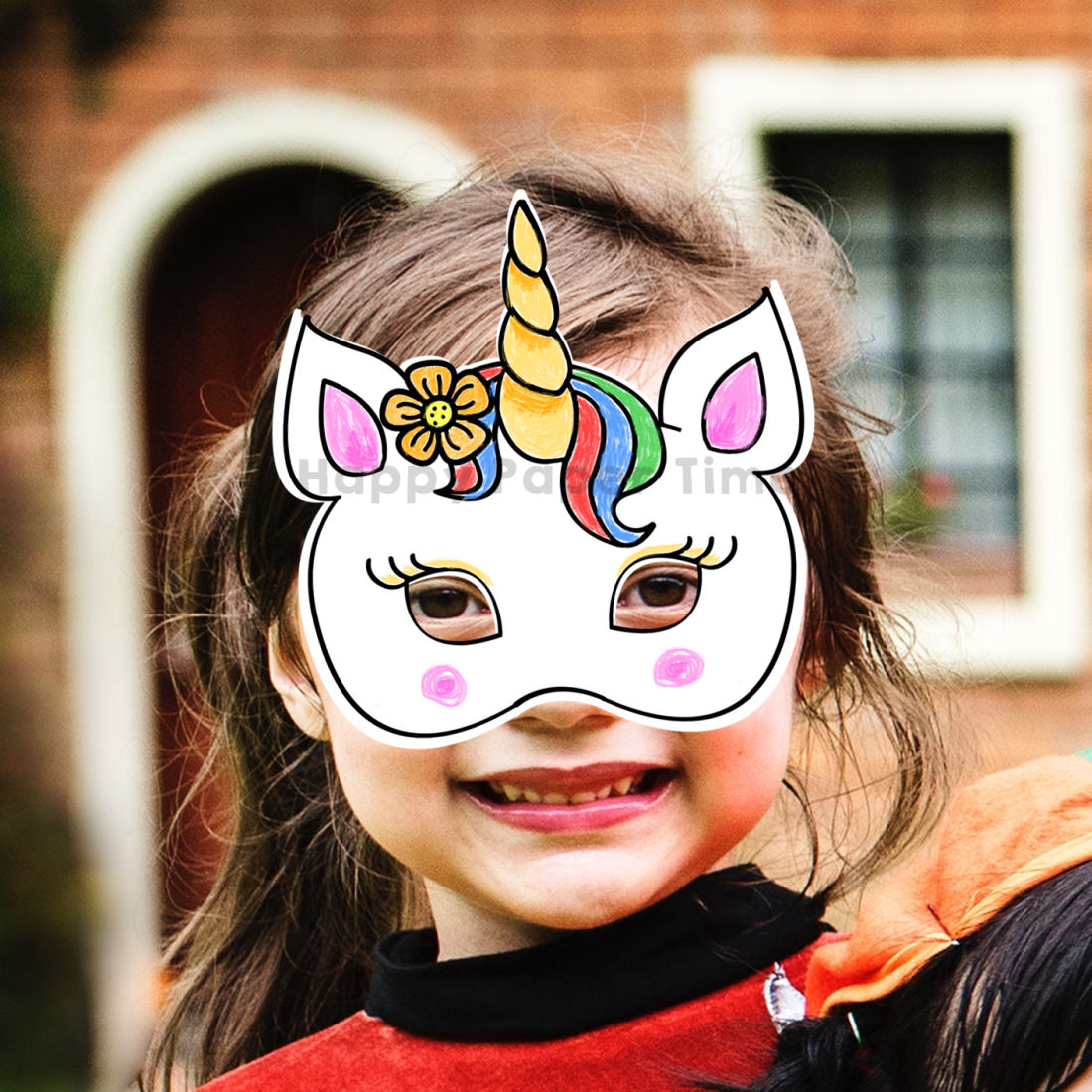 Unicorn Paper Mask Printable Fairytale Coloring Craft Activity Costume ...