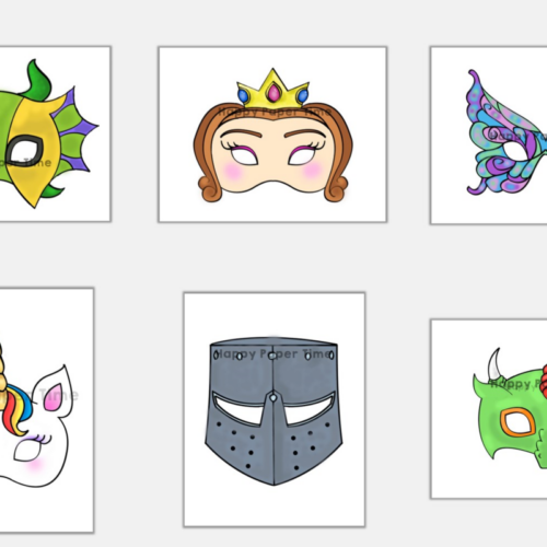 Fairytale Paper Masks Printable Craft Activity Costume Template | Made ...