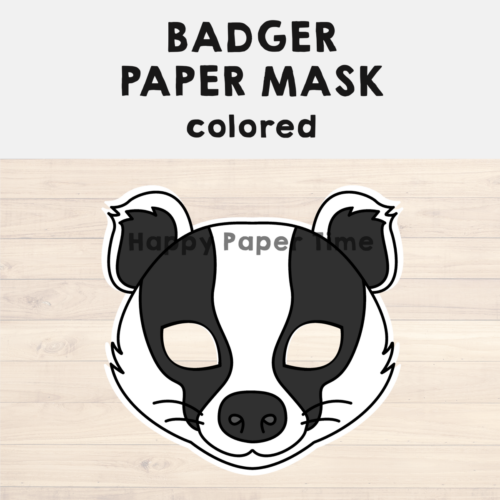 Badger Paper Mask Printable Woodland Forest Animal Craft Activity ...