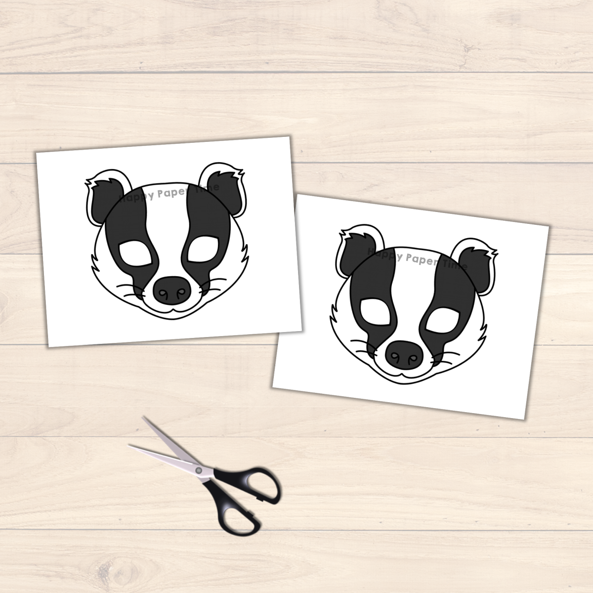 Badger Paper Mask Printable Woodland Forest Animal Craft Activity ...