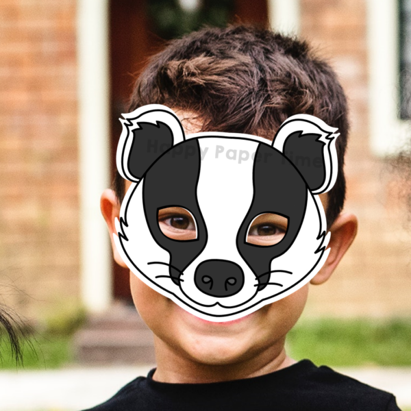 Badger Paper Mask Printable Woodland Forest Animal Craft Activity ...