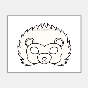 Hedgehog Paper Mask Printable Woodland Forest Animal Coloring Craft ...