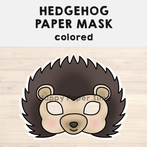 Hedgehog Paper Mask Printable Woodland Forest Animal Craft Activity ...