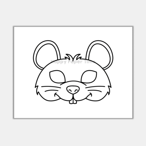 Mouse Paper Mask Printable Woodland Forest Animal Coloring Craft ...