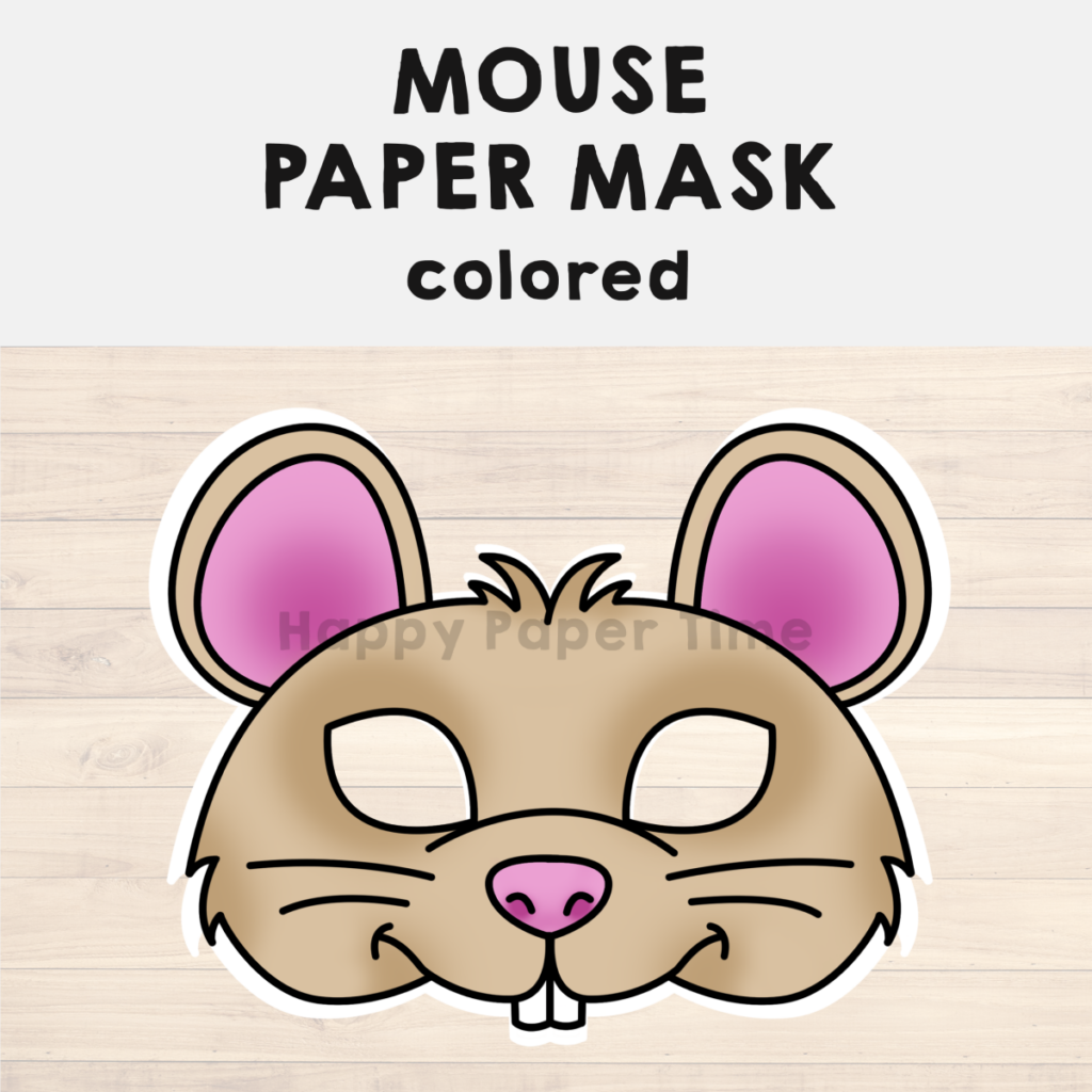 Mouse Paper Mask Printable Woodland Forest Animal Costume Craft ...