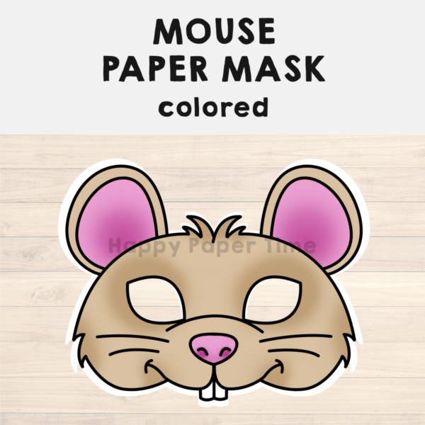 Mouse Paper Mask Printable Woodland Forest Animal Costume Craft ...