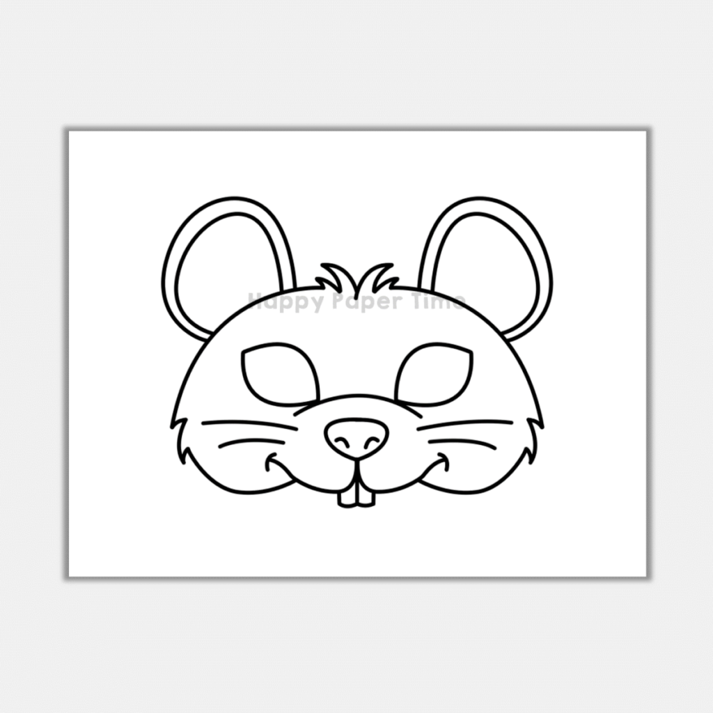 Mouse Paper Mask Printable Woodland Forest Animal Coloring Craft ...