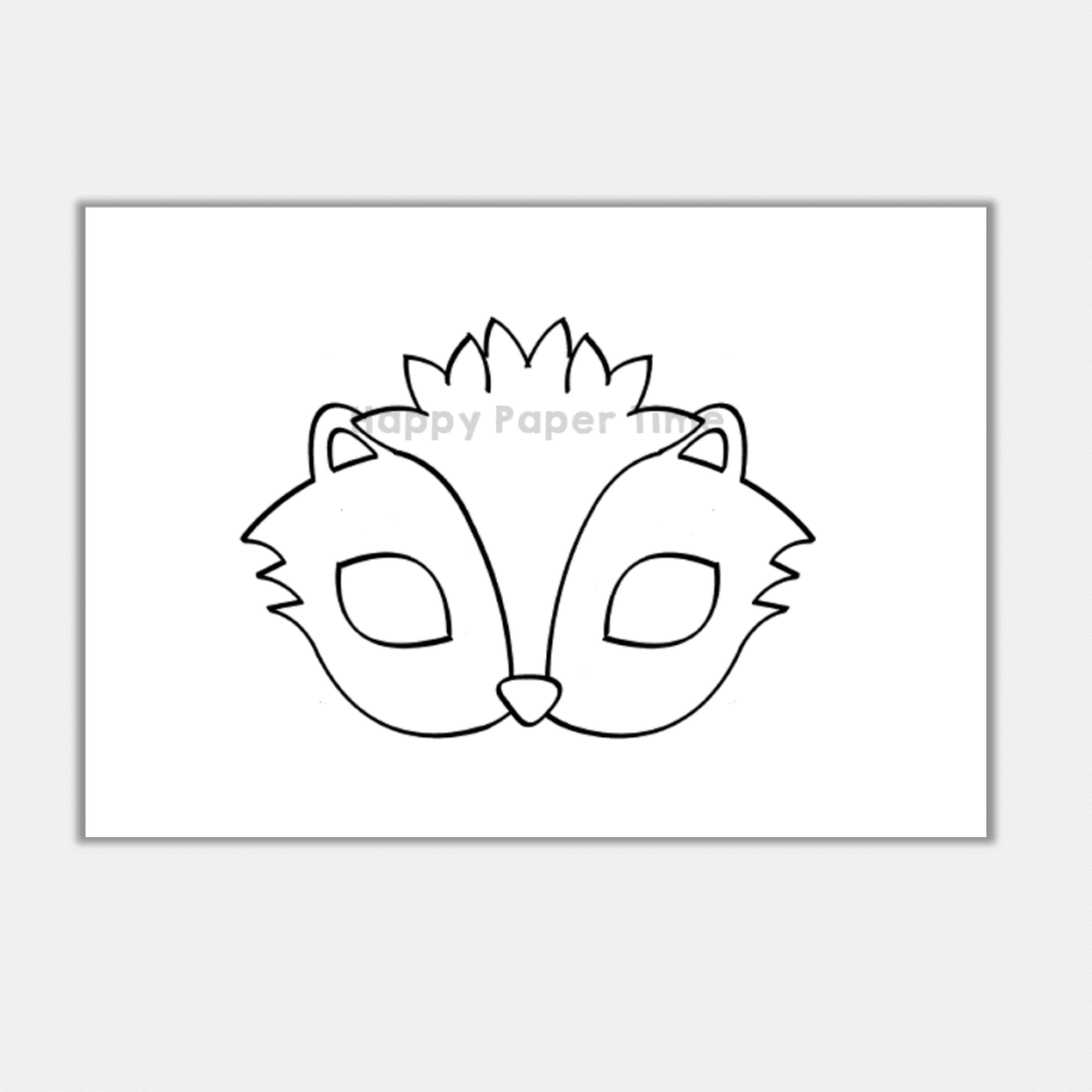 Skunk Paper Mask Printable Woodland Forest Animal Coloring Craft ...