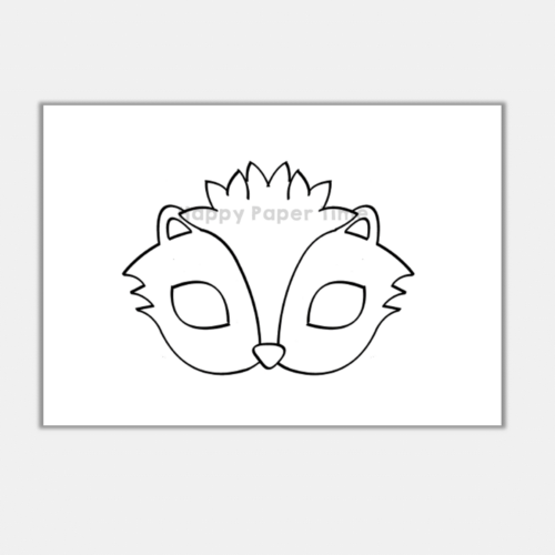 Skunk Paper Mask Printable Woodland Forest Animal Coloring Craft ...