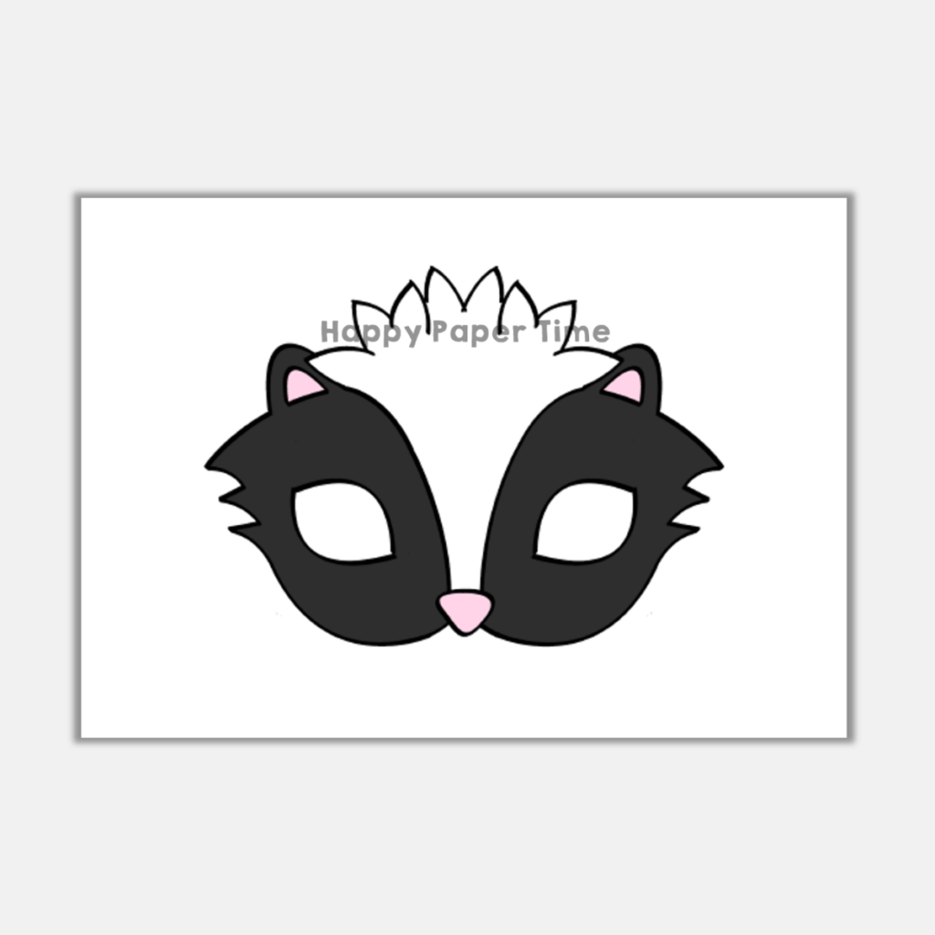 Skunk Paper Mask Printable Woodland Forest Animal Costume Craft ...