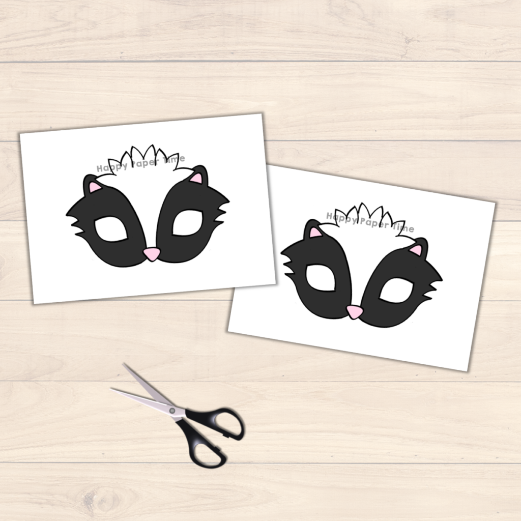 Skunk Paper Mask Printable Woodland Forest Animal Costume Craft ...