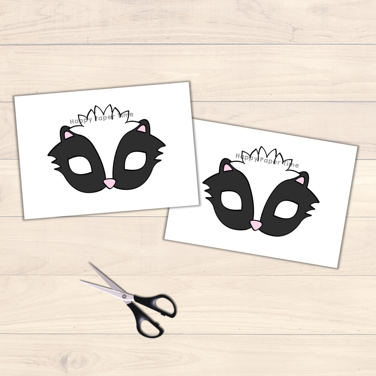 Skunk Paper Mask Printable Woodland Forest Animal Costume Craft ...